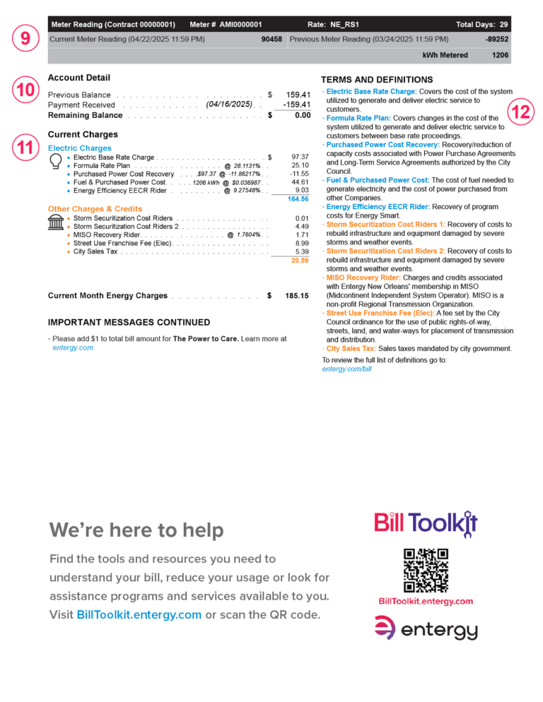 How to read my Entergy bill - Entergy New Orleans